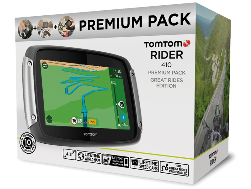 GPS TomTom Rider 410 Great Rides Edition Premium Pack